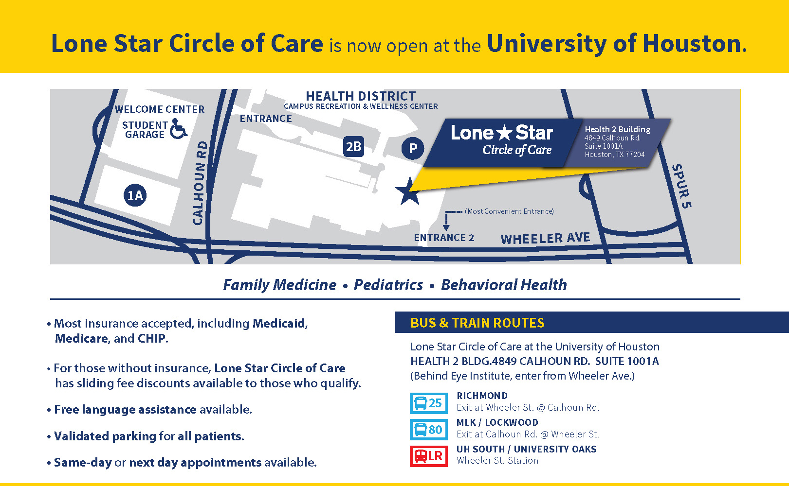 MAp tp LSCC Houston - Lone Star Circle of Care