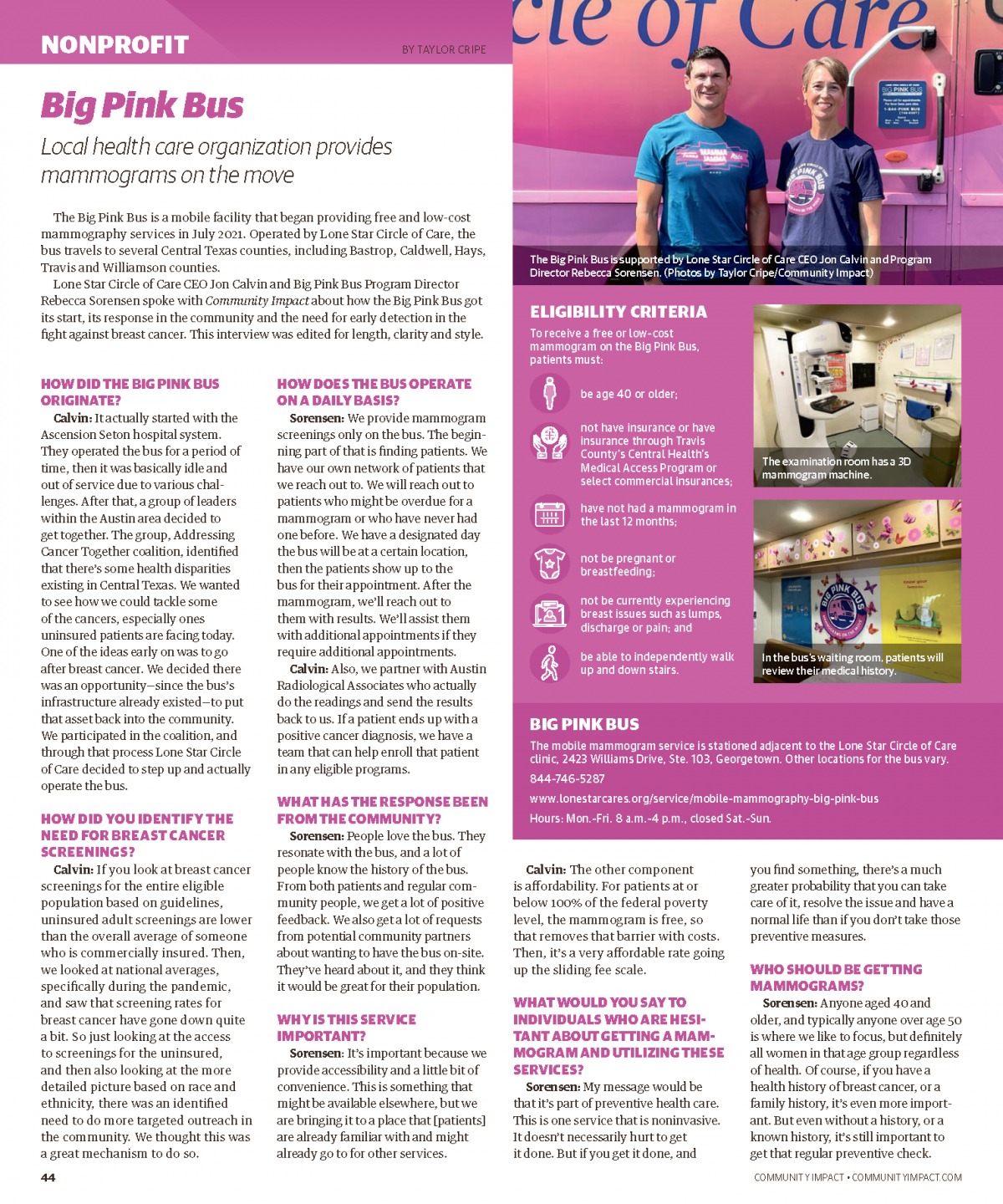 The Story Behind the Big Pink Bus - Lone Star Circle of Care